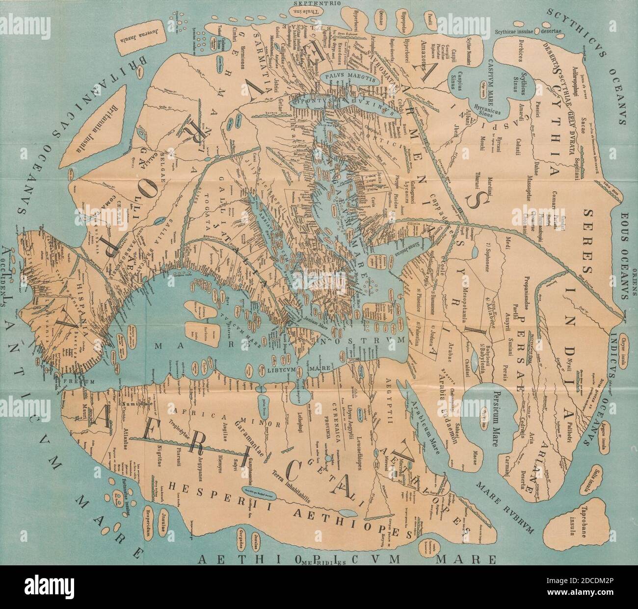 Karte Pomponius Mela rotated Stock Photo - Alamy