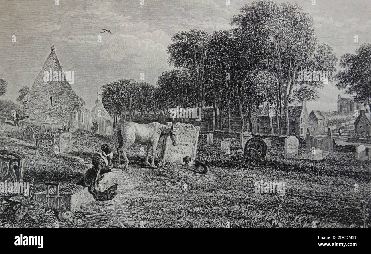 Kirkoswald kirkyard, South Ayrshire. 1890 Stock Photo - Alamy