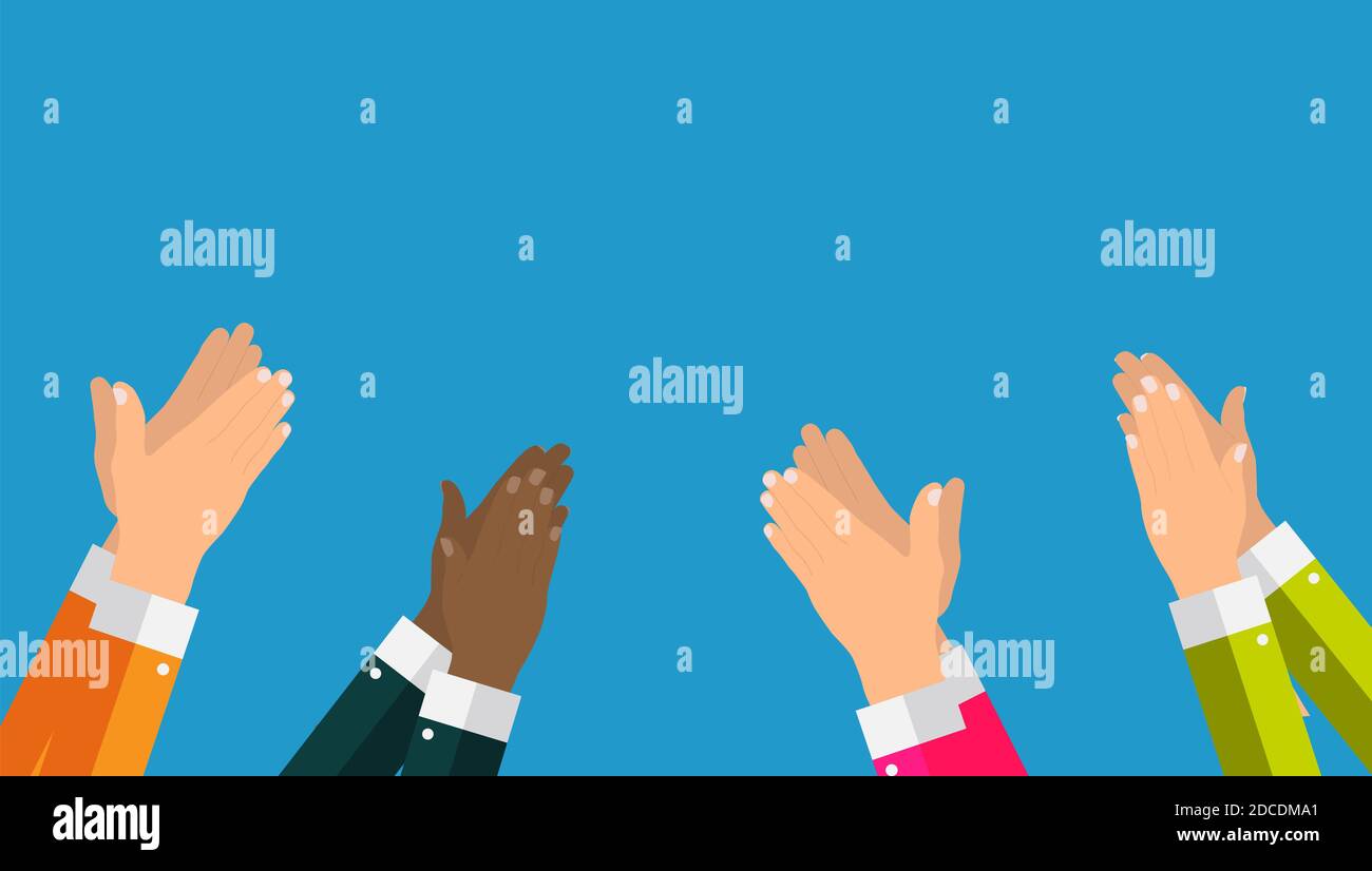 Flat. Concept of success Applause. Hands clapping Illustration Stock ...