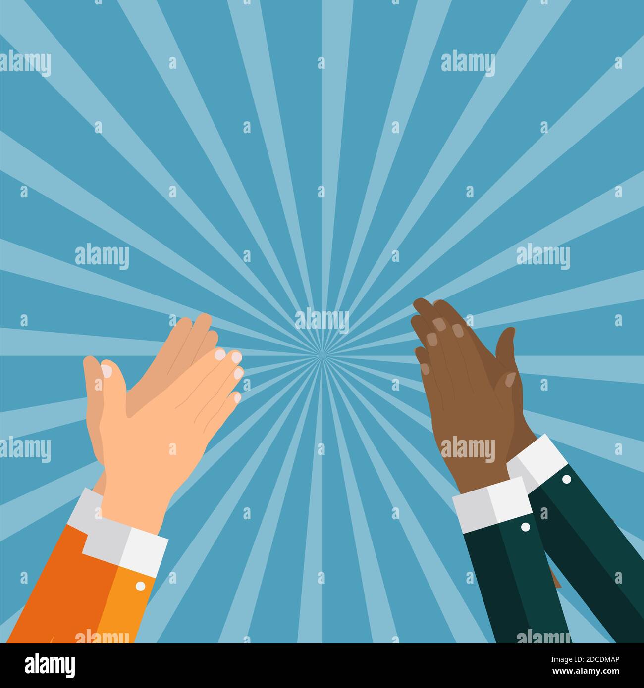 Flat. Concept of success Applause. Hands clapping. Illustration Stock ...
