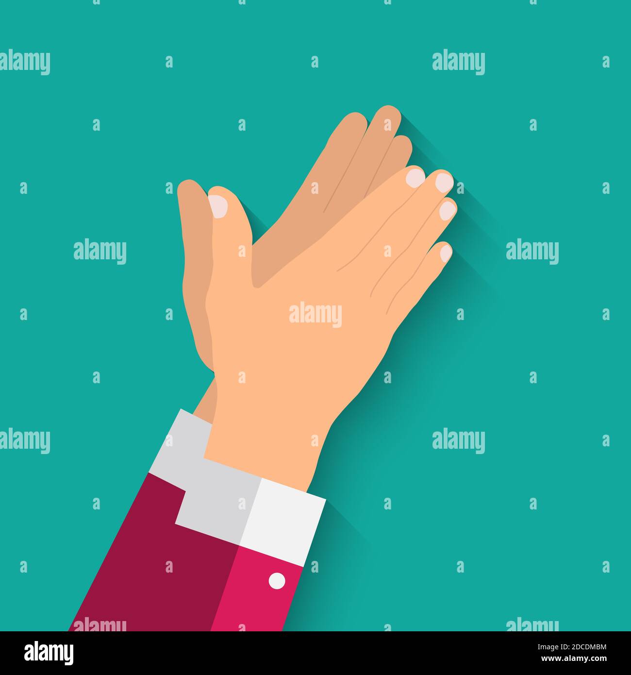 Flat. Concept of success Applause. Hands clapping Illustration Stock ...