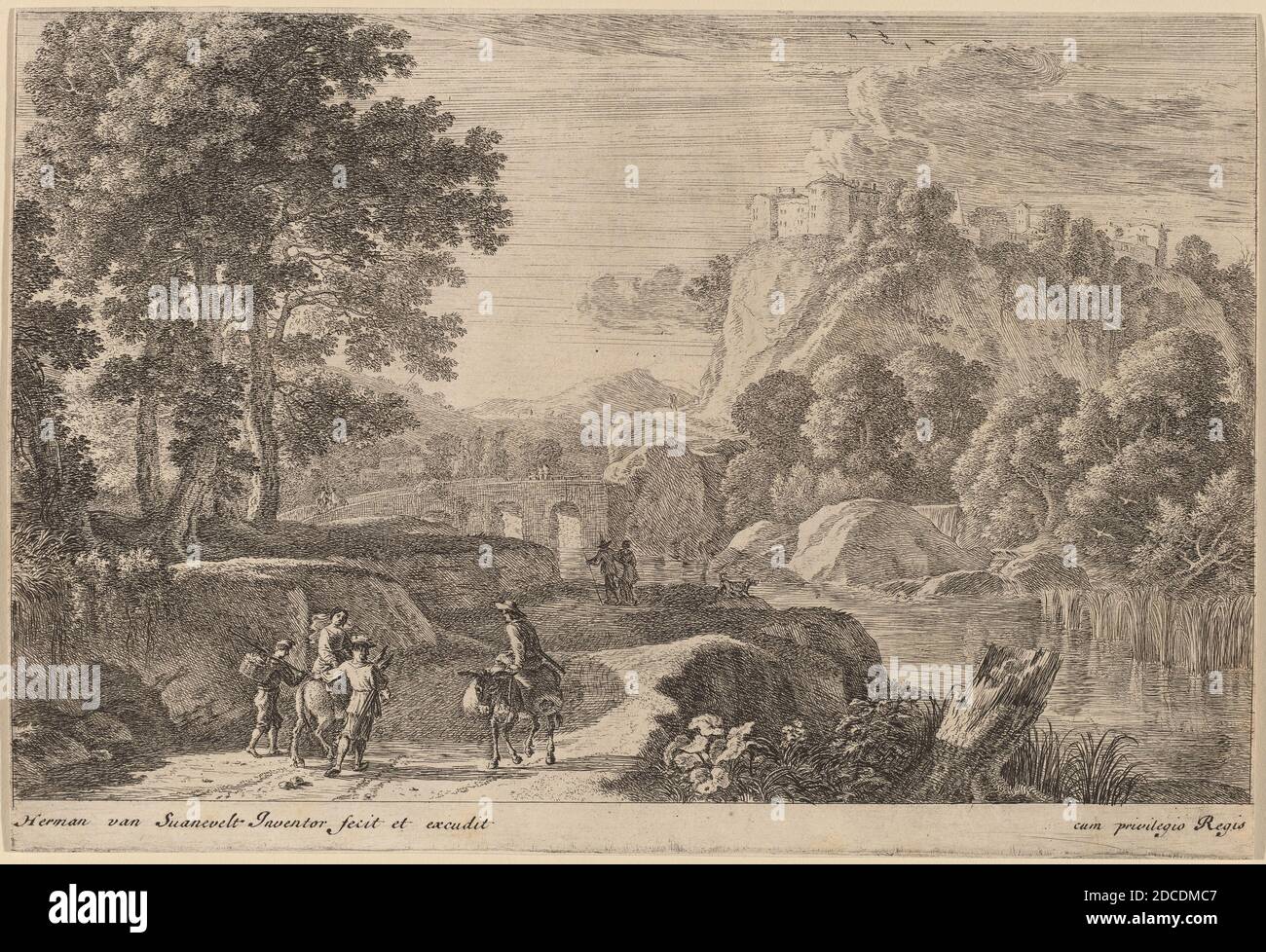 Herman van Swanevelt, (artist), Dutch, c. 1600 - 1655, Travelers on ...