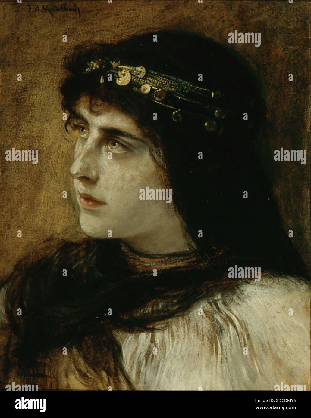 Friedrich August von Kaulbach - Geraldine Farrar, c. 1905 Stock Photo ...