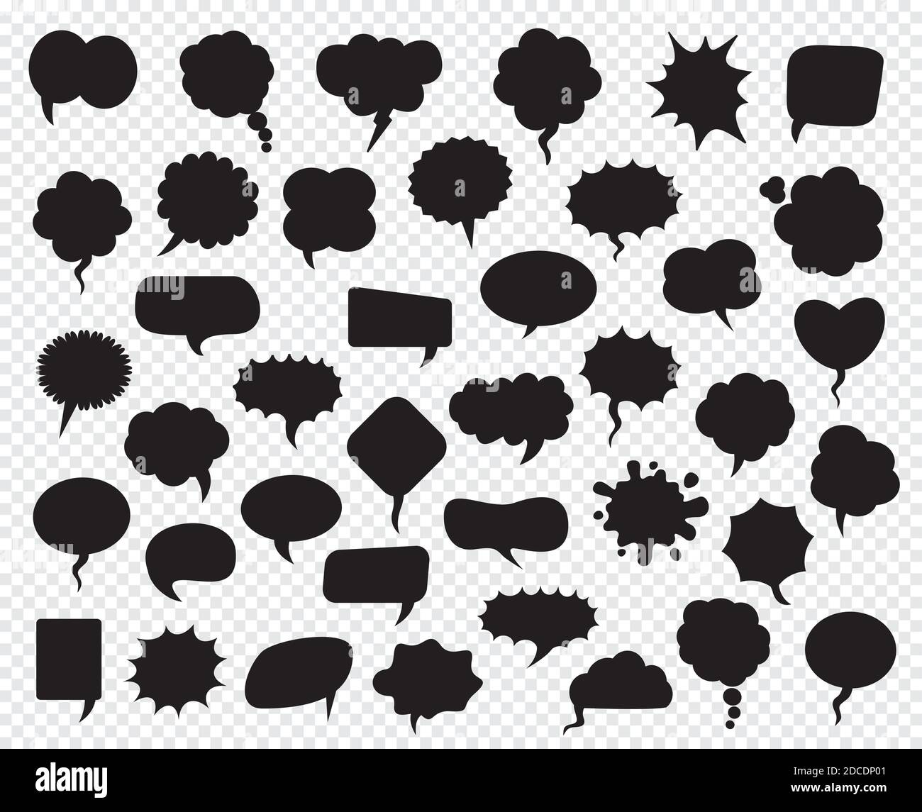 A set of comic speech balloons on white background. Vector Illustration ...