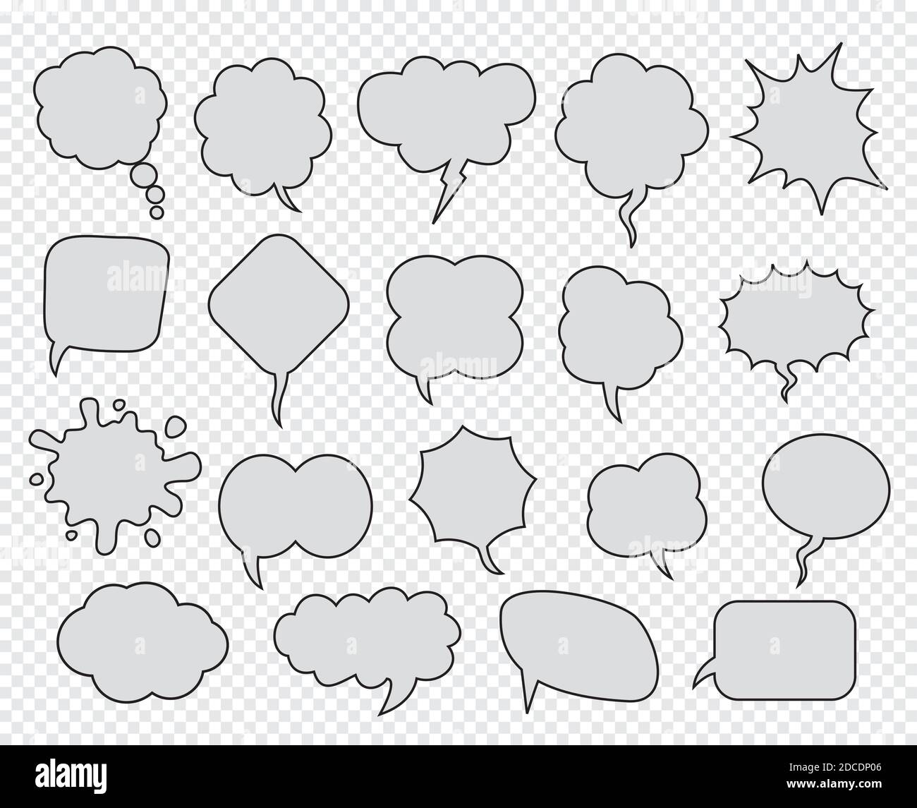 A set of comic speech balloons on white background. Vector Illustration ...