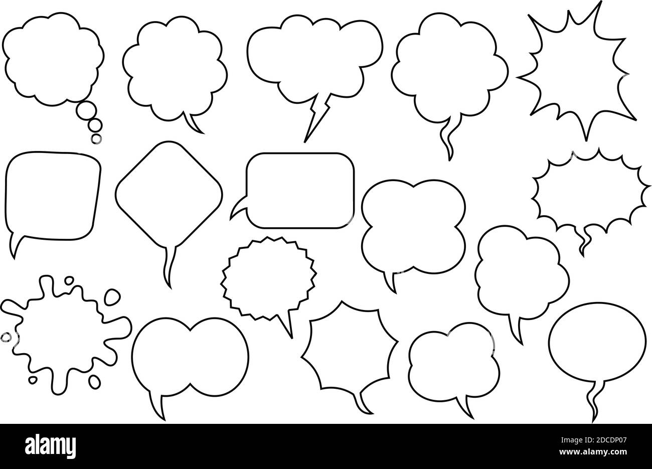 A set of comic speech balloons on white background. Vector Illustration ...