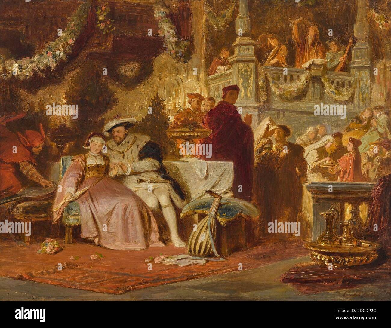 Karl Theodor von Piloty - Heinrich VIII. wirbt um Anna Boleyn auf dem ...