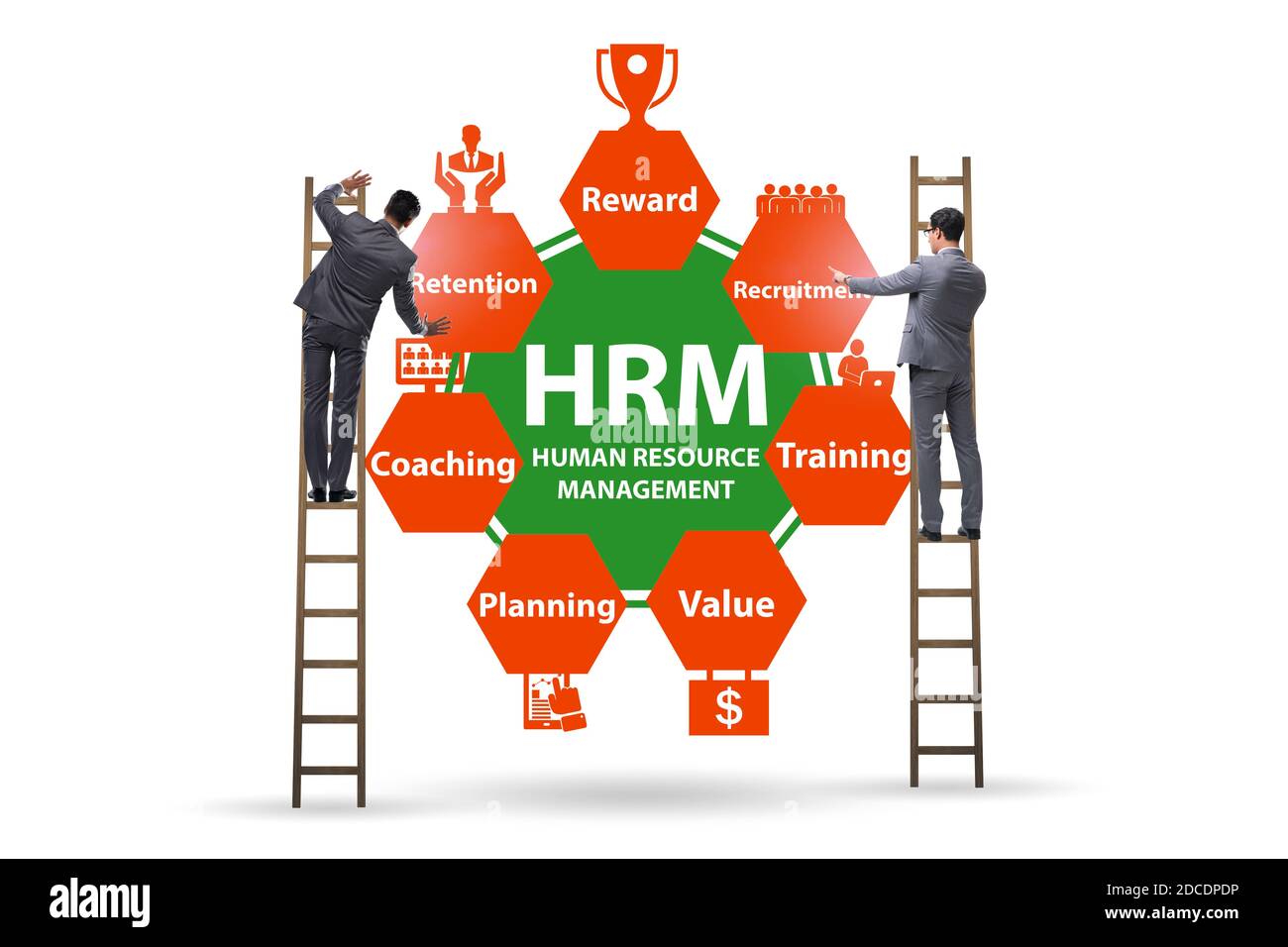 HRM - Human resource management concept with the businessman Stock ...