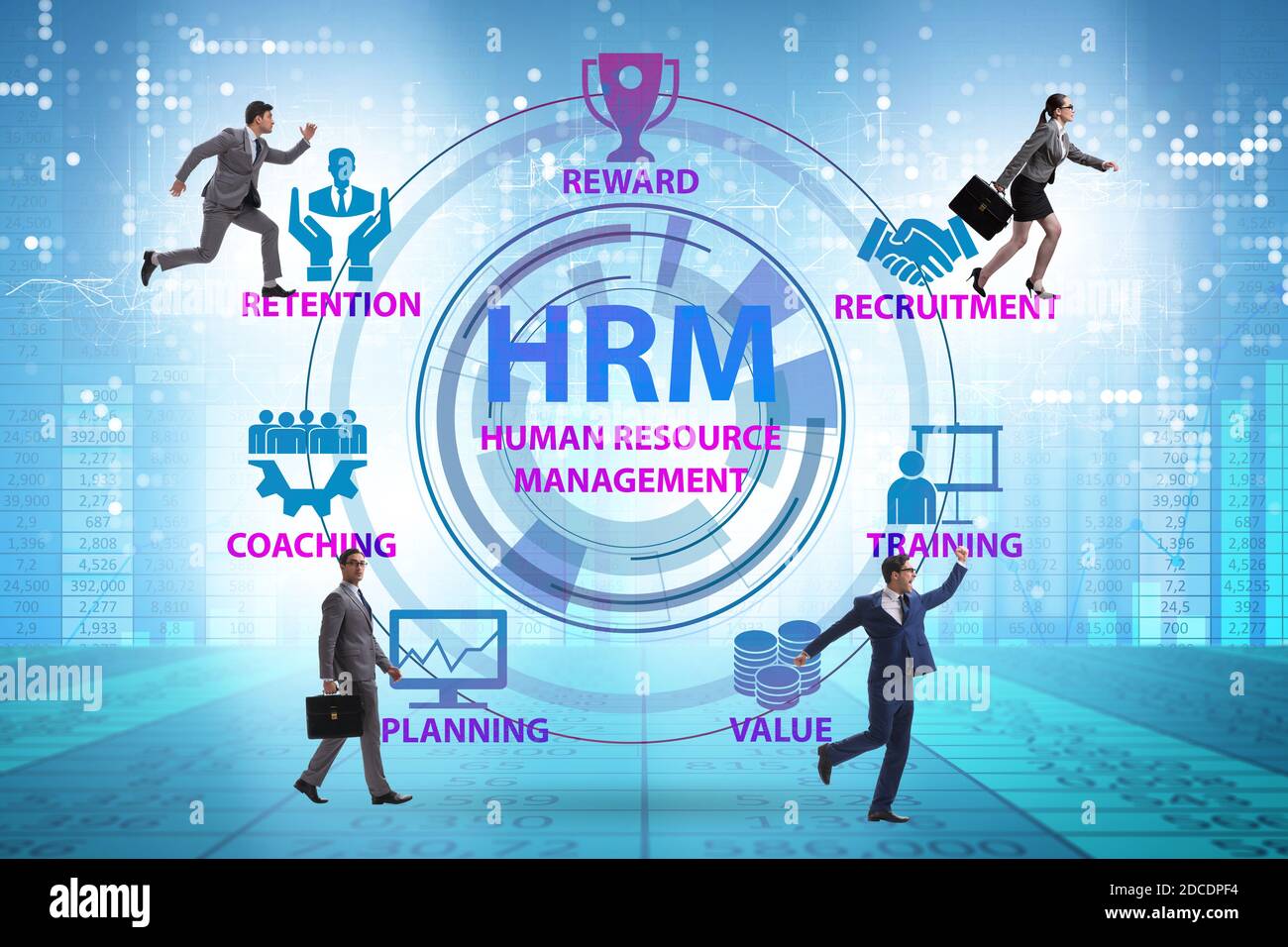 HRM - Human resource management concept with the businessman Stock ...