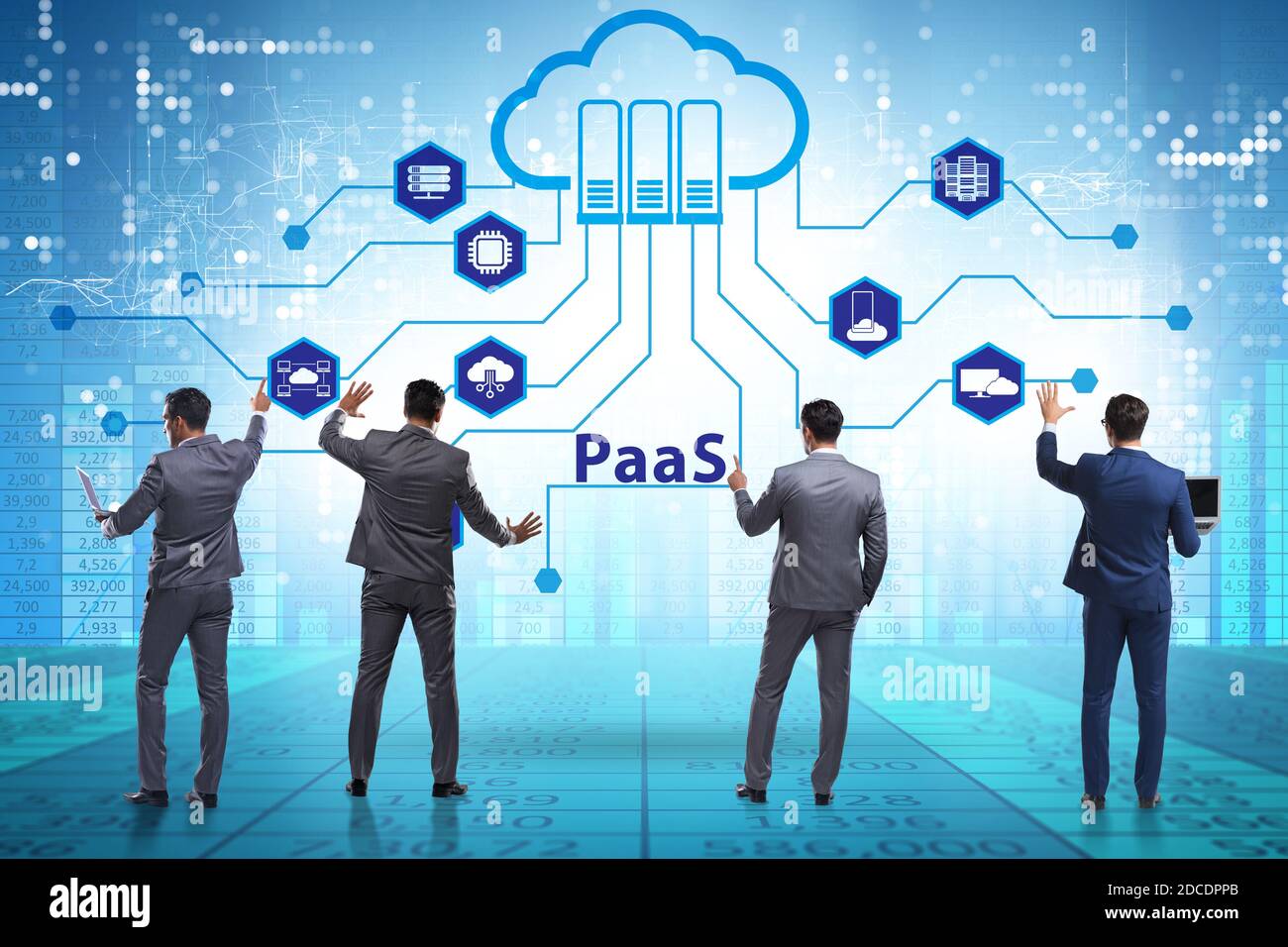 Platform as a service concept with the businessman Stock Photo - Alamy