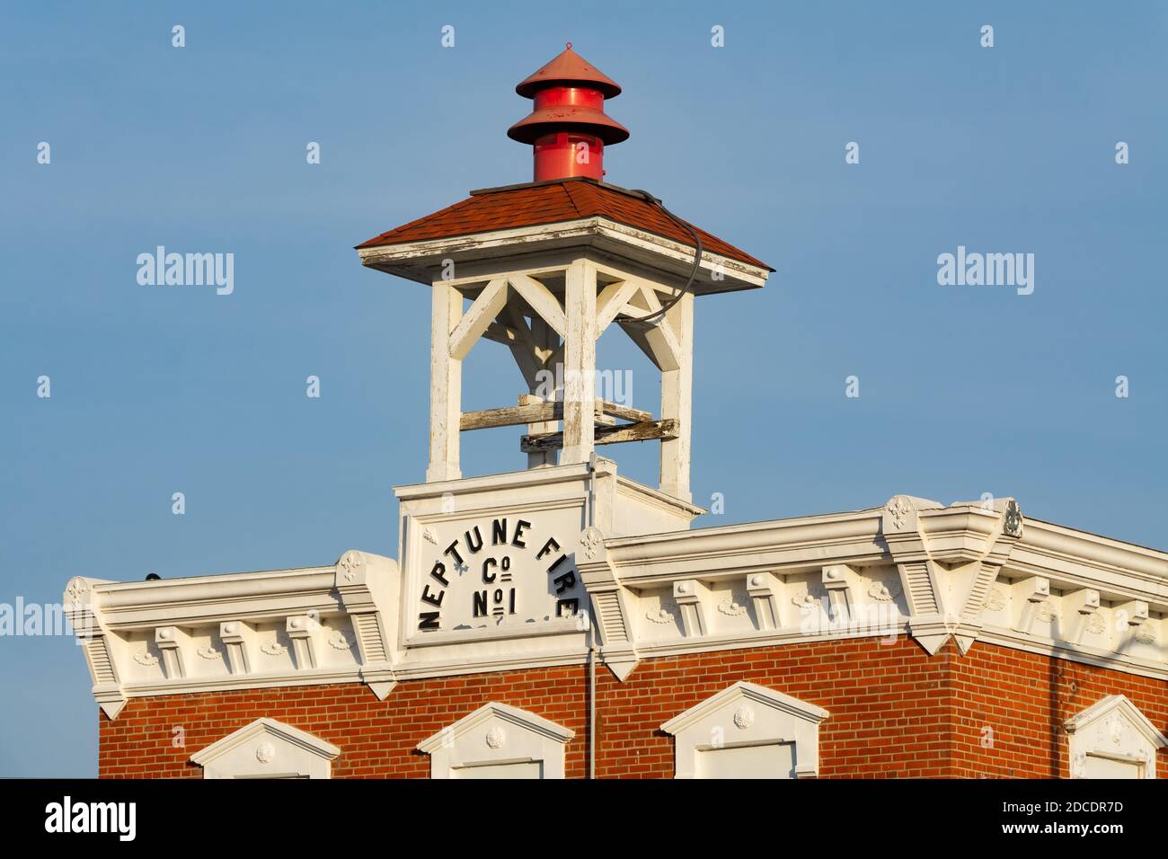 Old firehouse building in small Midwest town. Elmwood, Illinois, USA ...