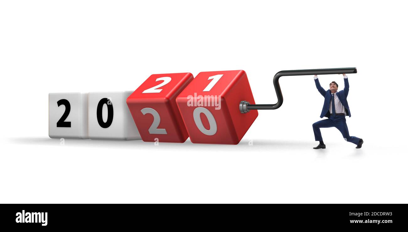 Concept of changing the year from 2020 to 2021 Stock Photo - Alamy