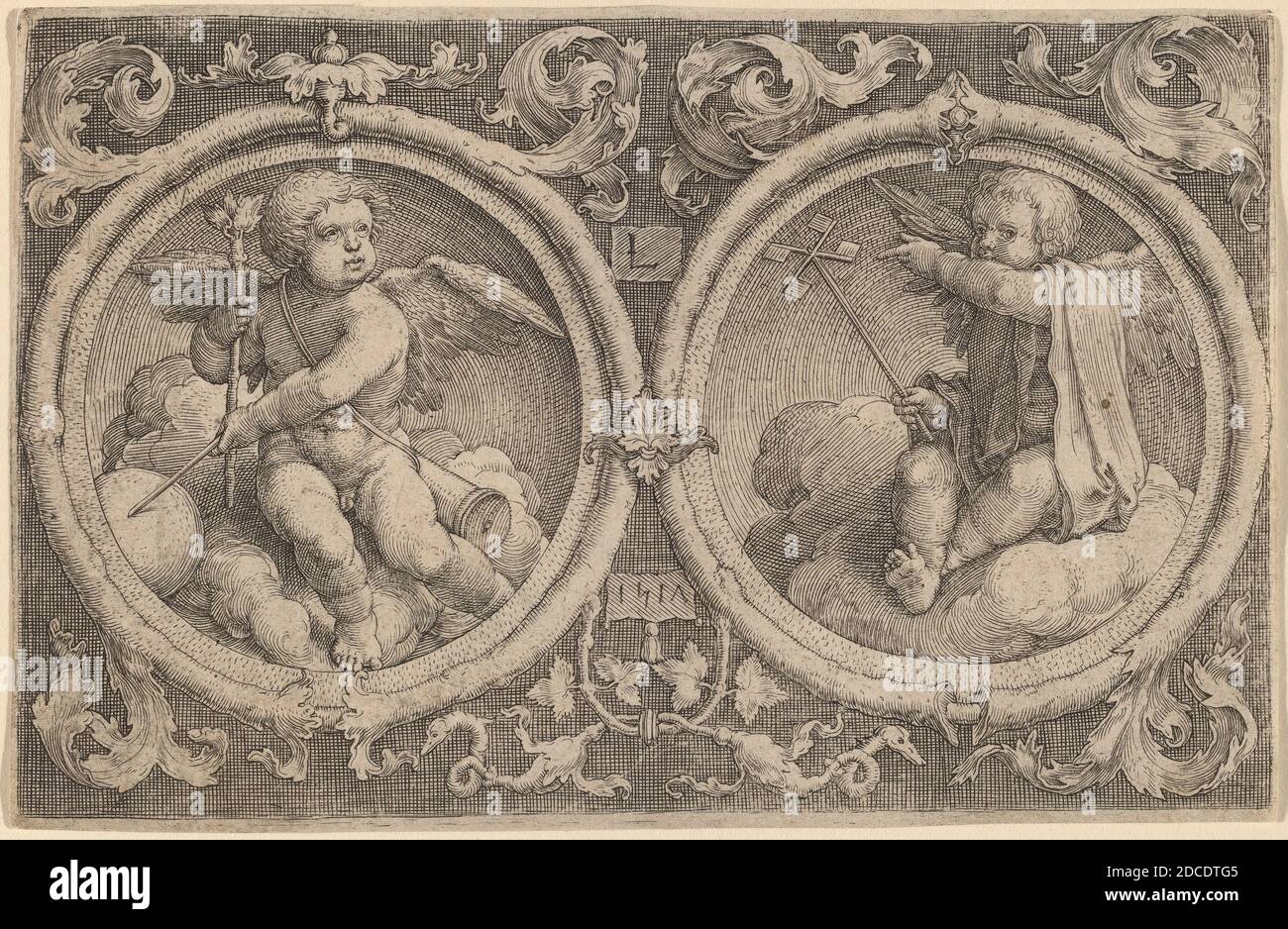 Lucas van Leyden, (artist), Netherlandish, 1489/1494 - 1533, Two Cupids ...