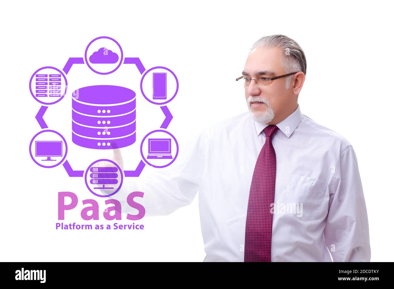 Businessman in the platform as a service concept Stock Photo - Alamy