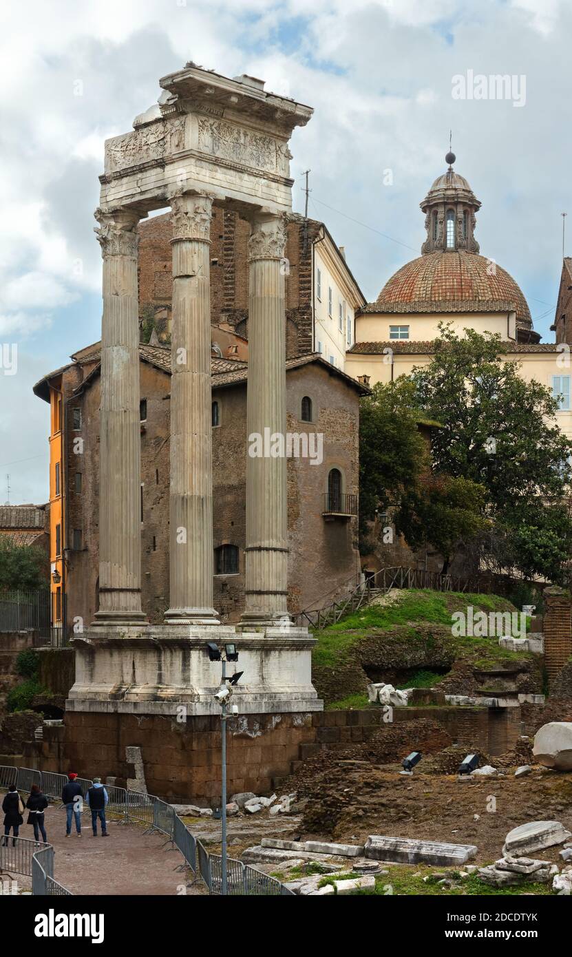 Ruins of the ancient Roman temple of Apollo Sosianus in Rome, Italy ...