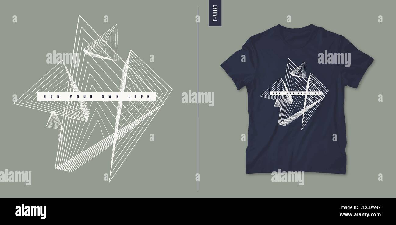 Geometric abstract t-shirt vector design, poster, print, template Stock ...