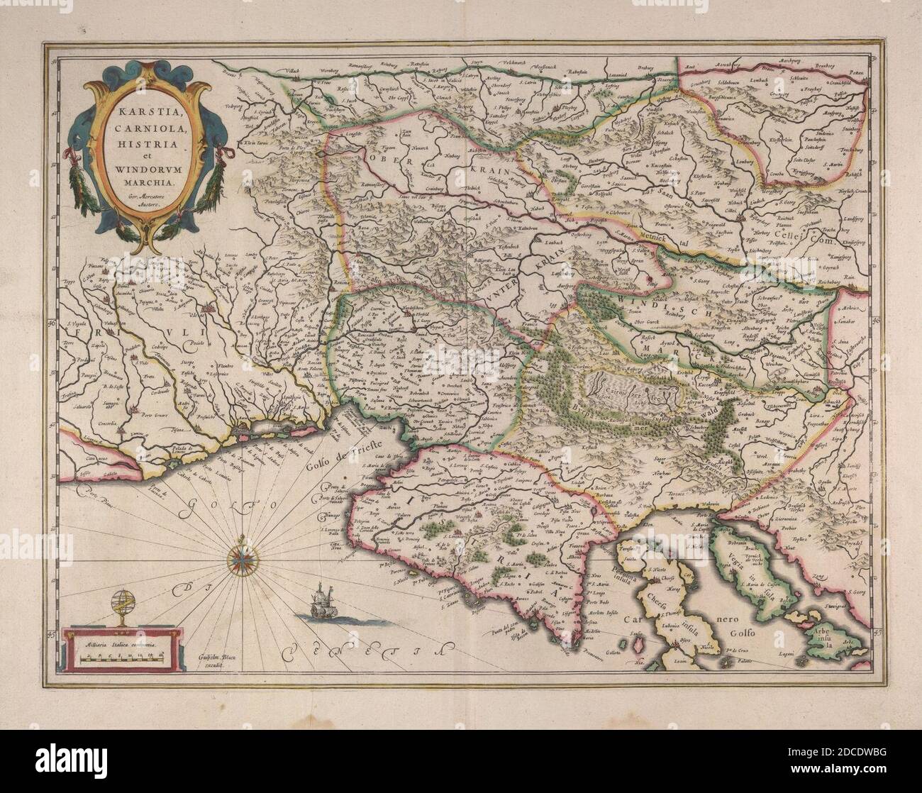 Karstia, Carniola, Histria et Windorum Marchia 1589 III Stock Photo - Alamy