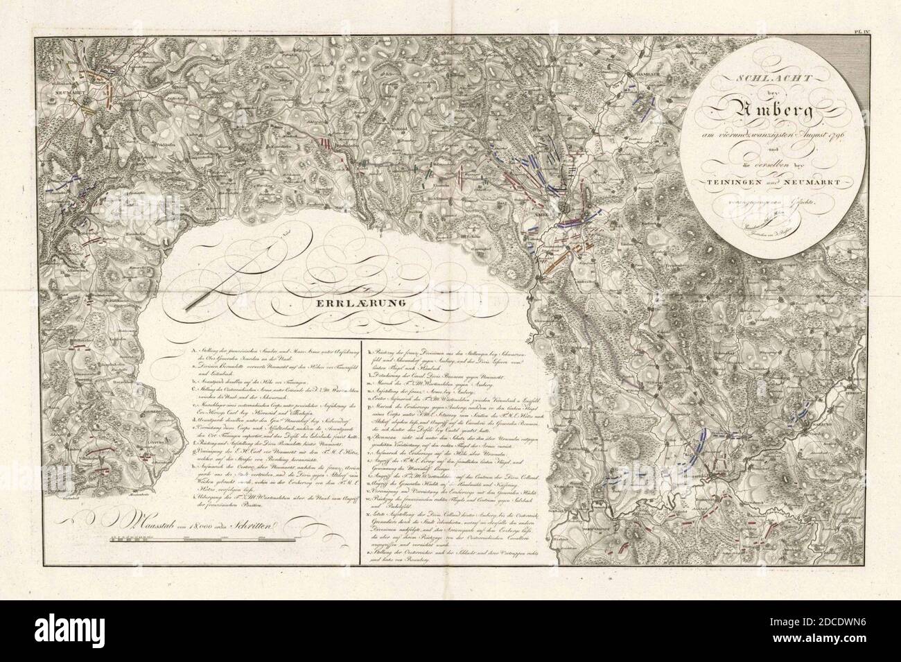 Karte - Schlacht bei Amberg - 1796 Stock Photo - Alamy