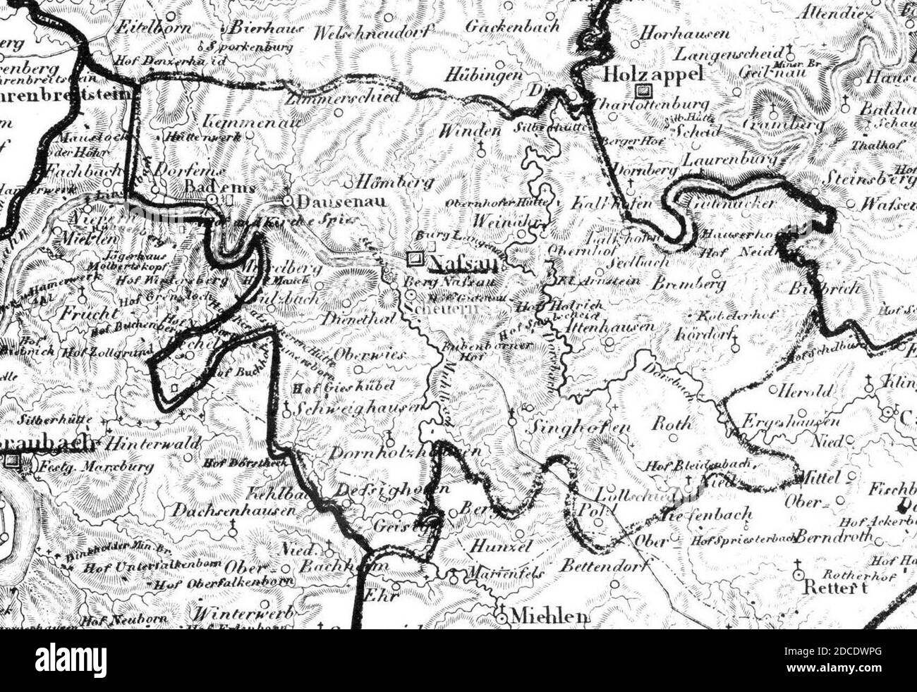 Karte Amt Nassau 1828 Stock Photo - Alamy