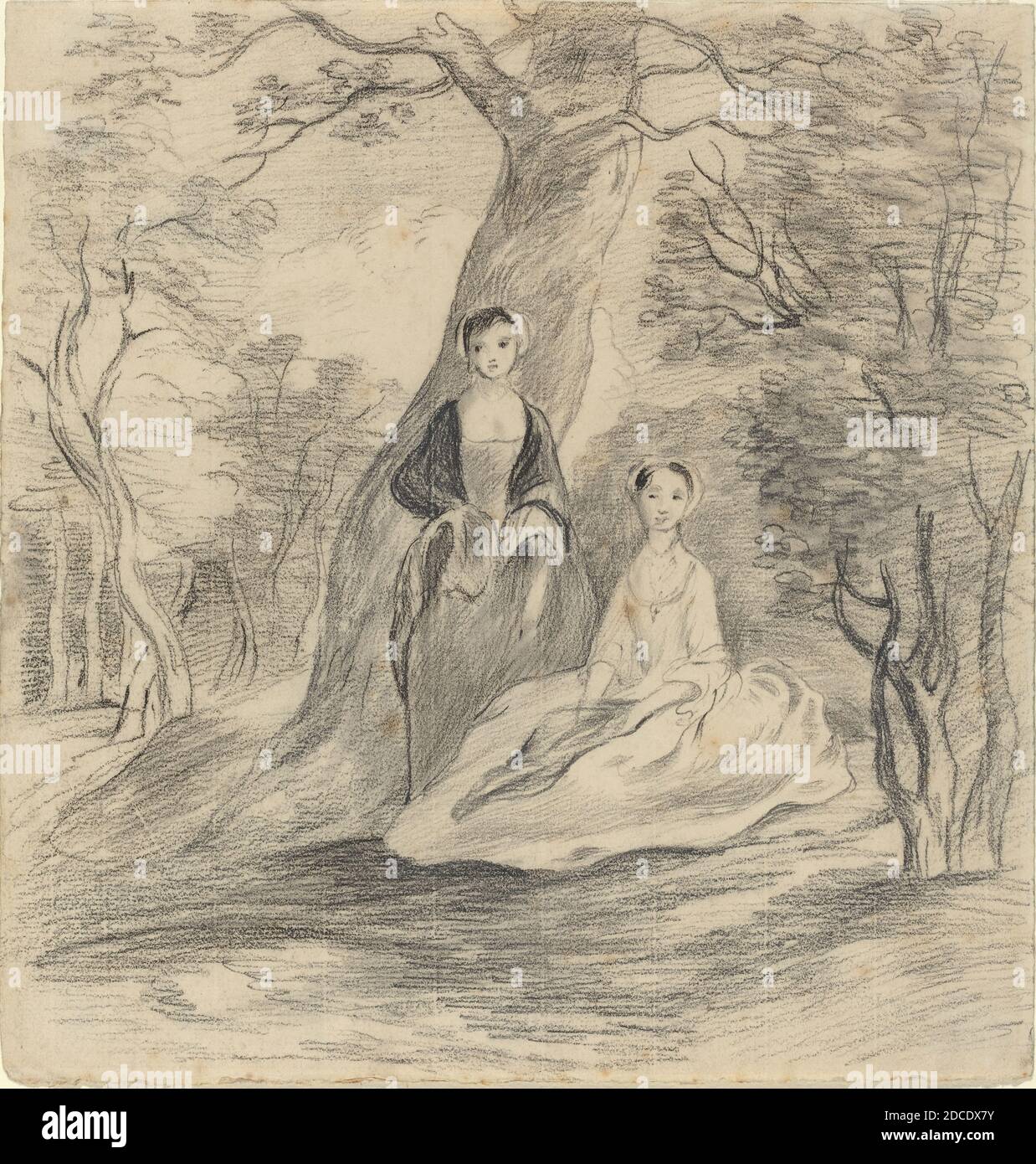 George Frost, (artist), British, c. 1754 - 1821, Two Girls in a ...