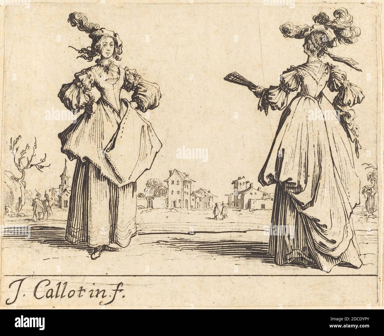 Jacques Callot, (artist), French, 1592 - 1635, Two Society Women, c ...