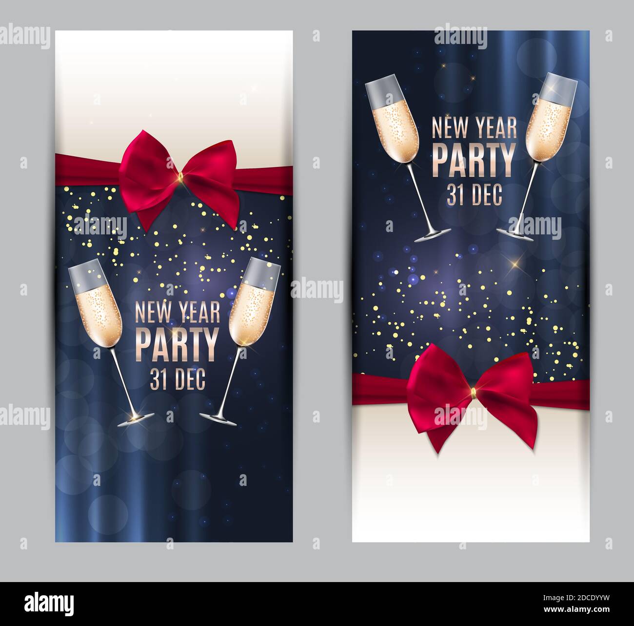 Happy New Year Party 31 December Poster Illustration Stock Photo - Alamy