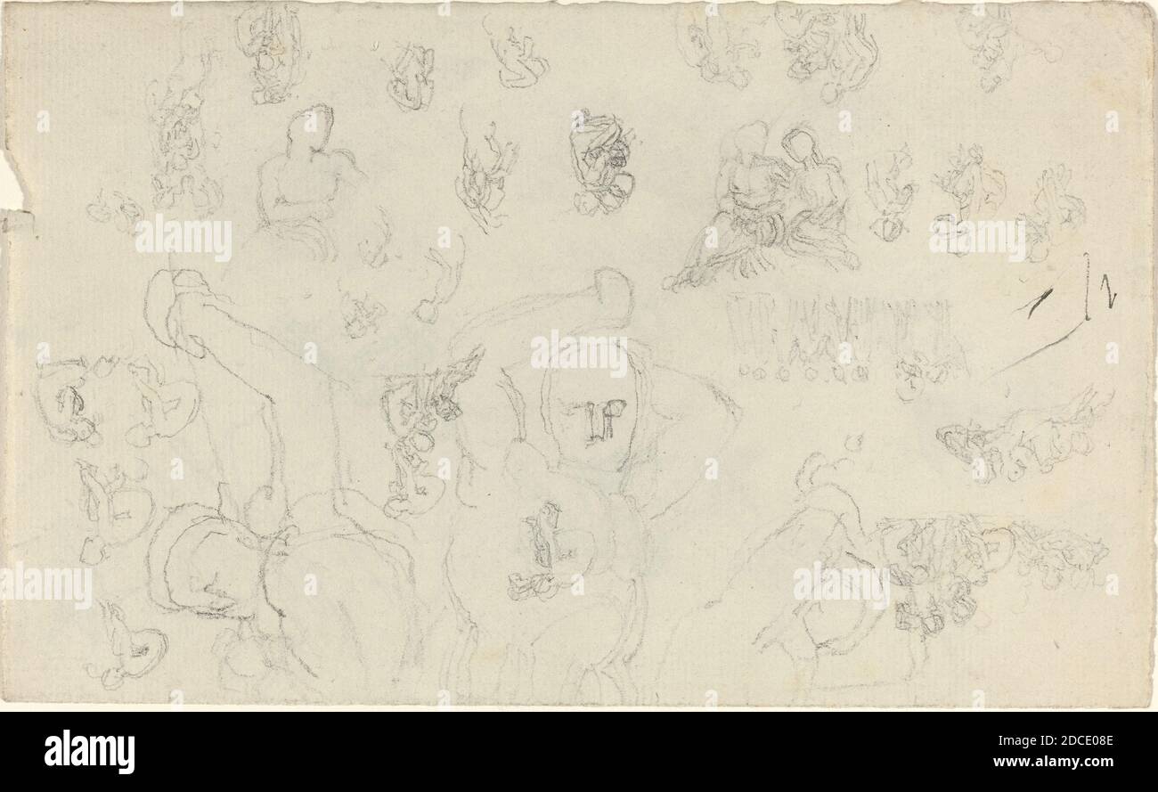 John Flaxman, (artist), British, 1755 - 1826, Sheet of Studies ...
