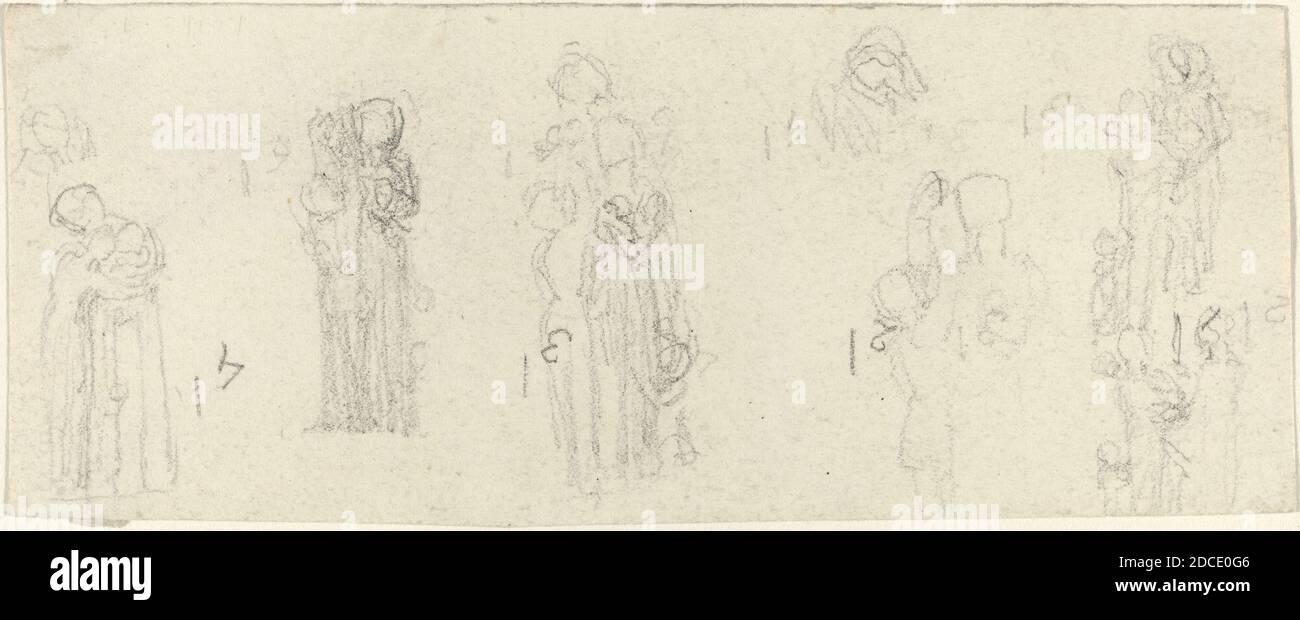 John Flaxman, (artist), British, 1755 - 1826, Sheet of Studies ...
