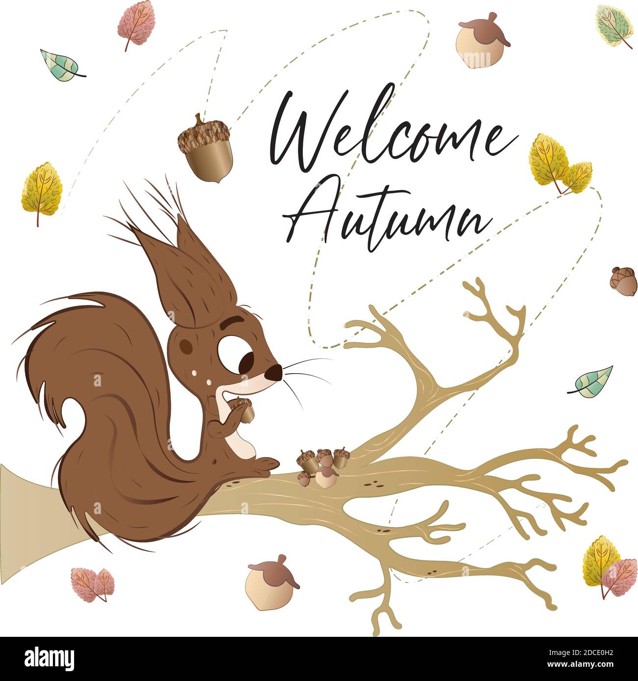 Cute red squirrel on Stock Vector Images - Alamy