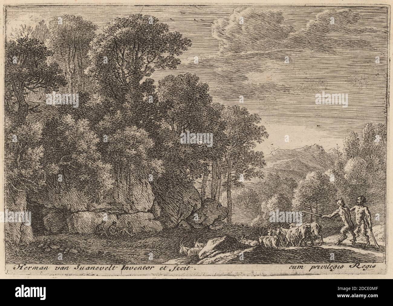 Herman van Swanevelt, (artist), Dutch, c. 1600 - 1655, Two Satyrs ...
