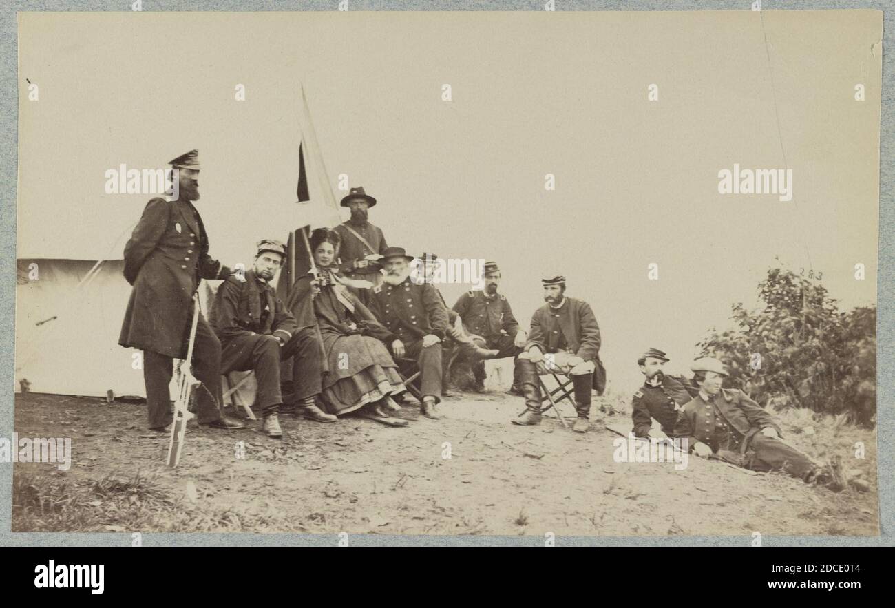Kate Chase Sprague with Gen. J. J. Abercrombie and staff Stock Photo ...