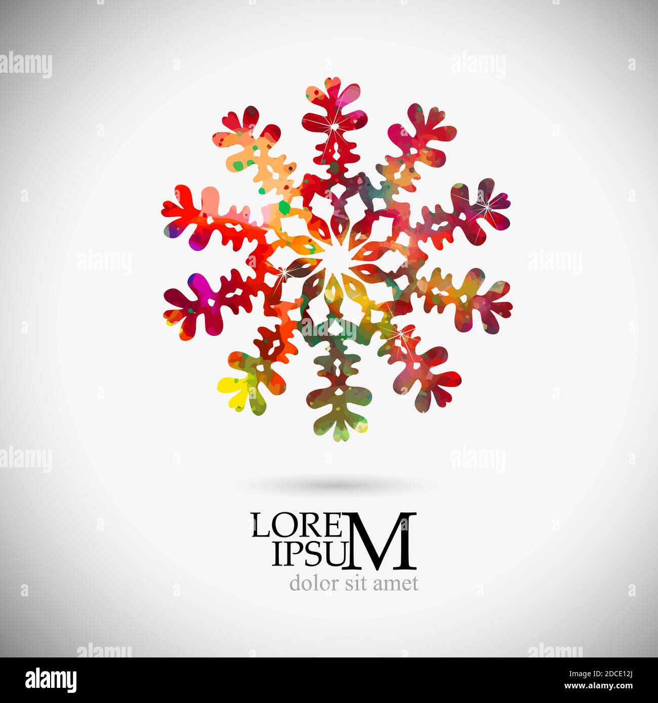 A multi-colored abstraction of a snowflake. Vector illustration Stock ...