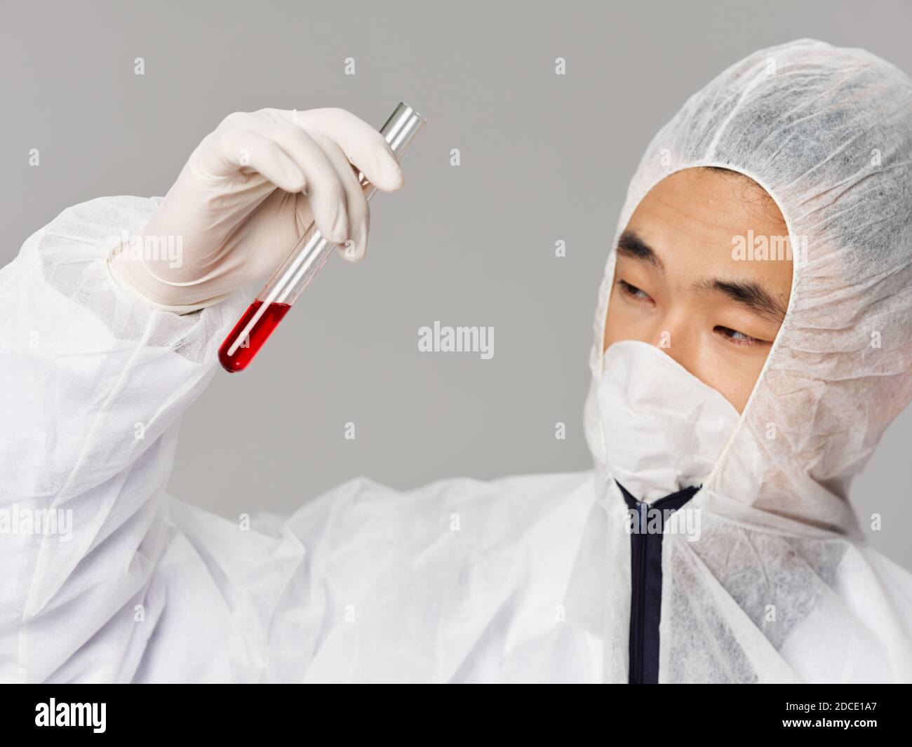 laboratory assistant asian appearance research medicine face closeup ...