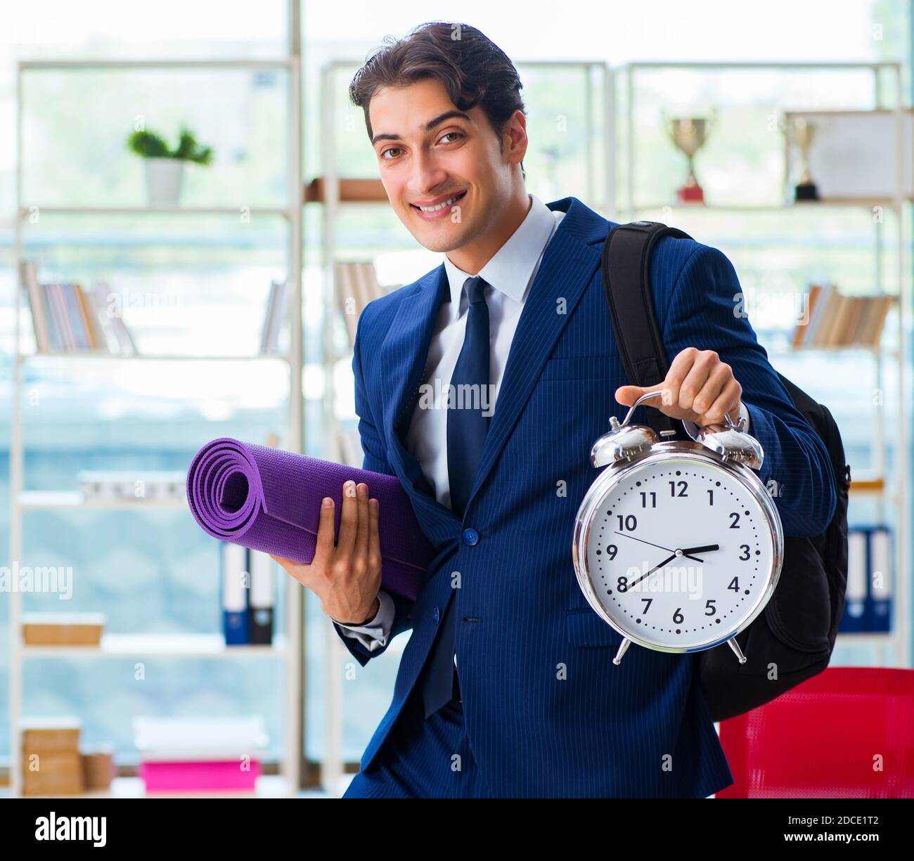 The man getting ready for sports break in the office Stock Photo - Alamy