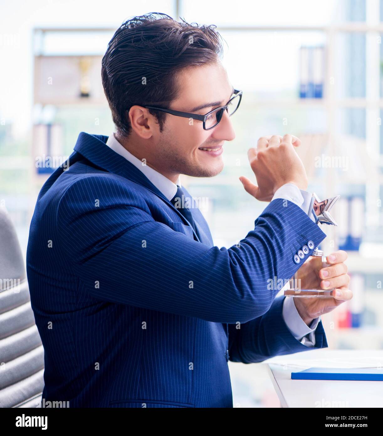 The businessman winning best employee of the month award Stock Photo ...
