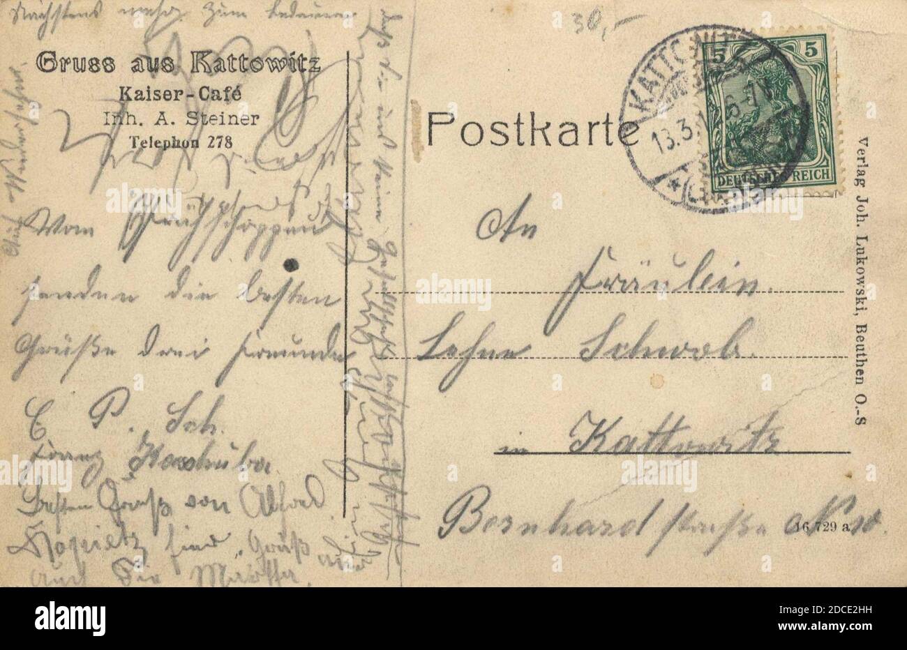 Kattowitz, Schlesien - Kaisercafé (back Stock Photo - Alamy
