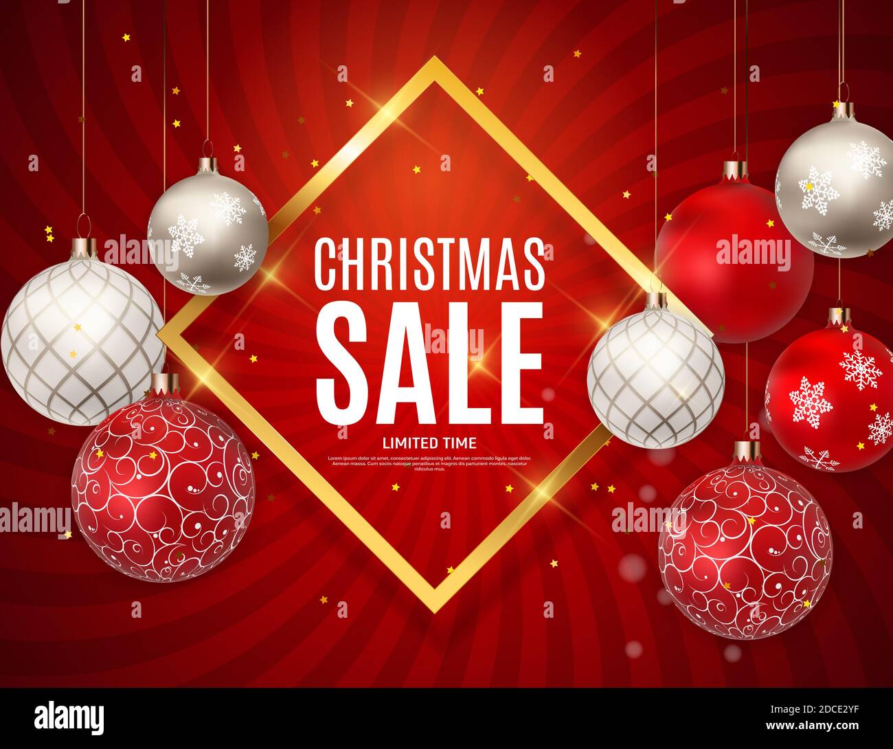Christmas and New Year Sale Background, Discount Coupon Template ...