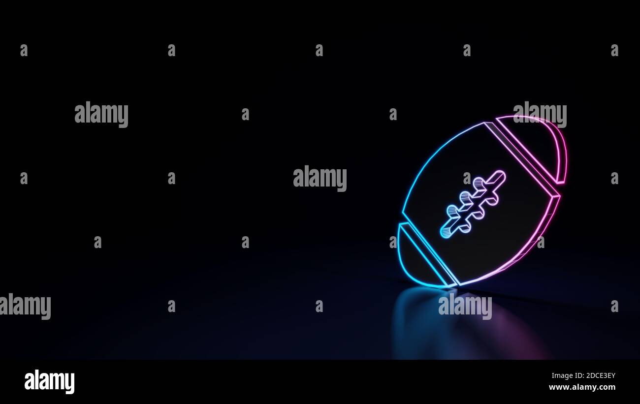 3d render techno neon purple blue glowing outline wireframe symbol of ...