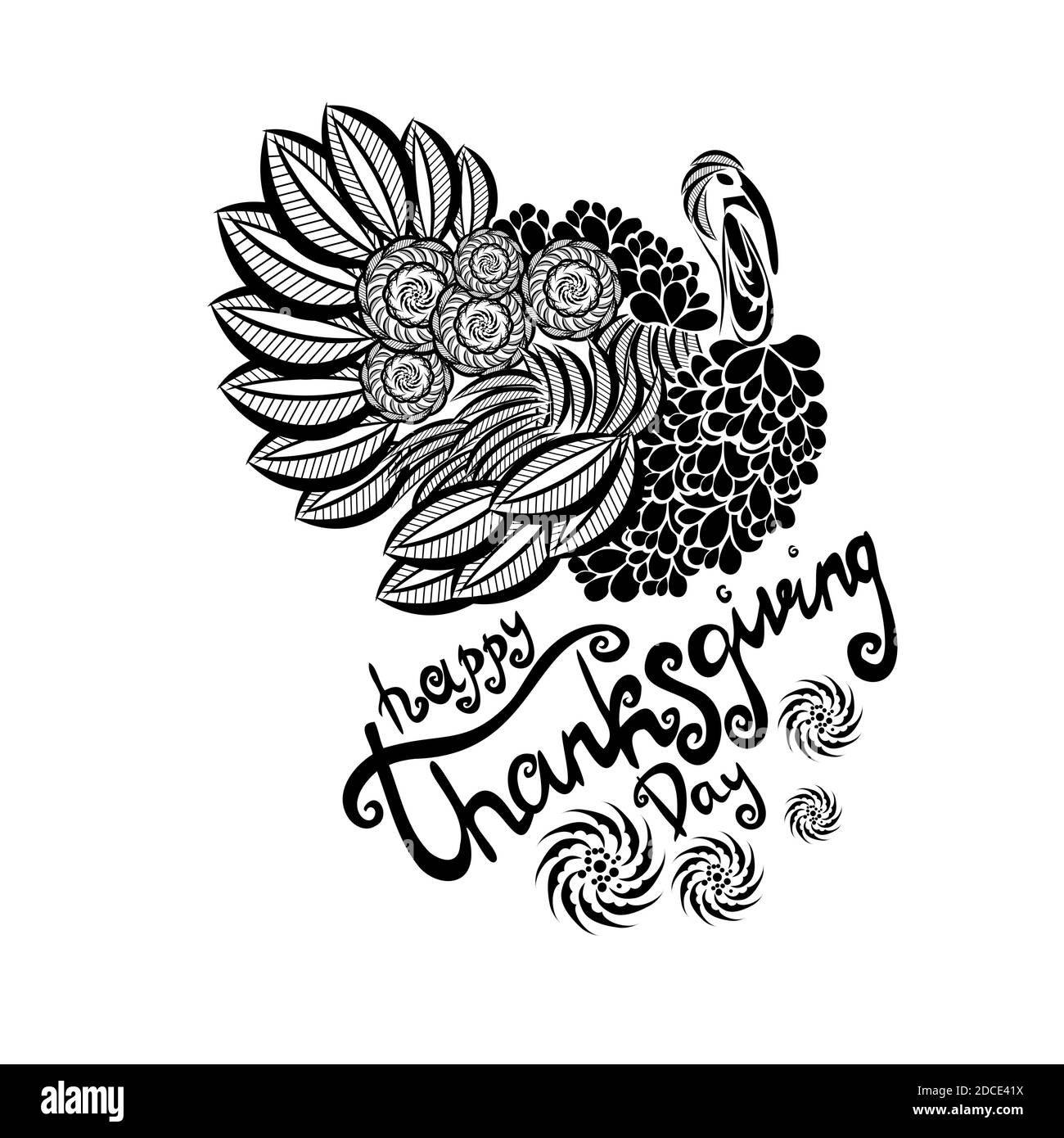 stylized turkey. Happy Thanksgiving. Vector Stock Vector Image & Art ...