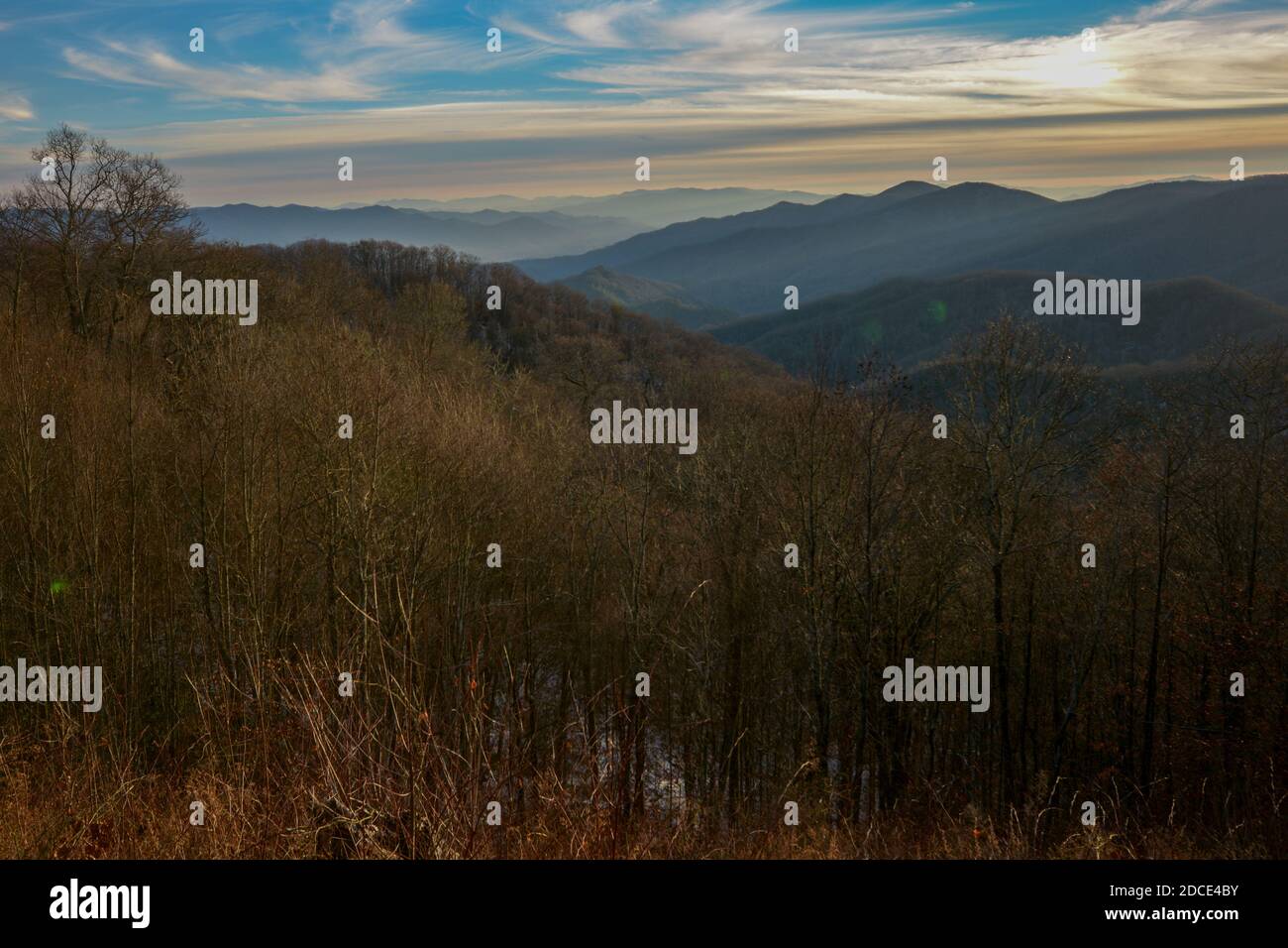 Great Smoky Mountains National Park the view from an overlook in the ...