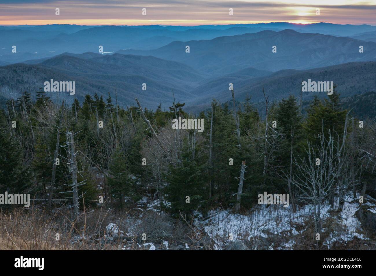 Great Smoky Mountains National Park the view from an overlook in the ...