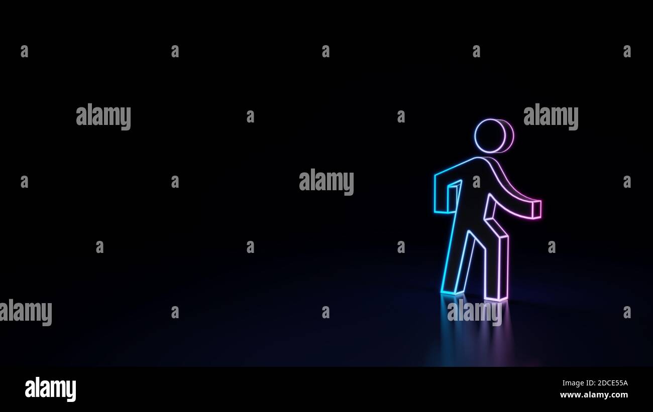 Neon blue outline human figure hi-res stock photography and images - Alamy