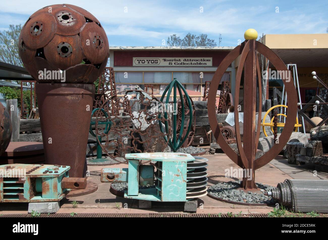 Metalwork sculptures for sale at Wycheproof in the Wimmera region of ...
