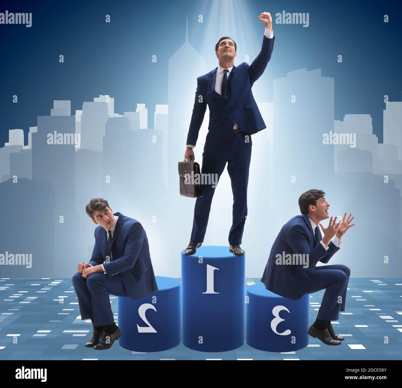 The businessman winning the first place in competition concept Stock ...