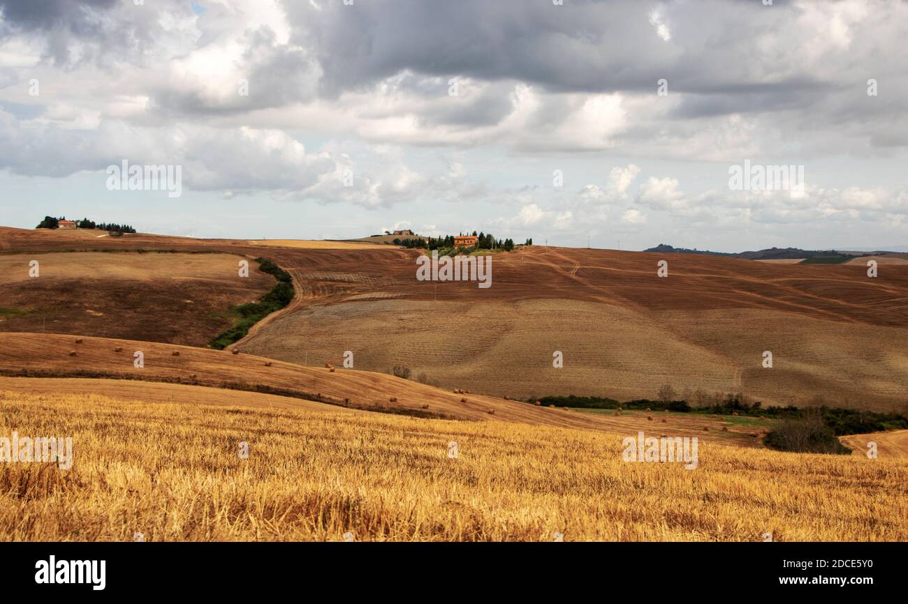 At San Quirico d'Orcia - Italy - On august 2020 - Landscape of Tuscan ...