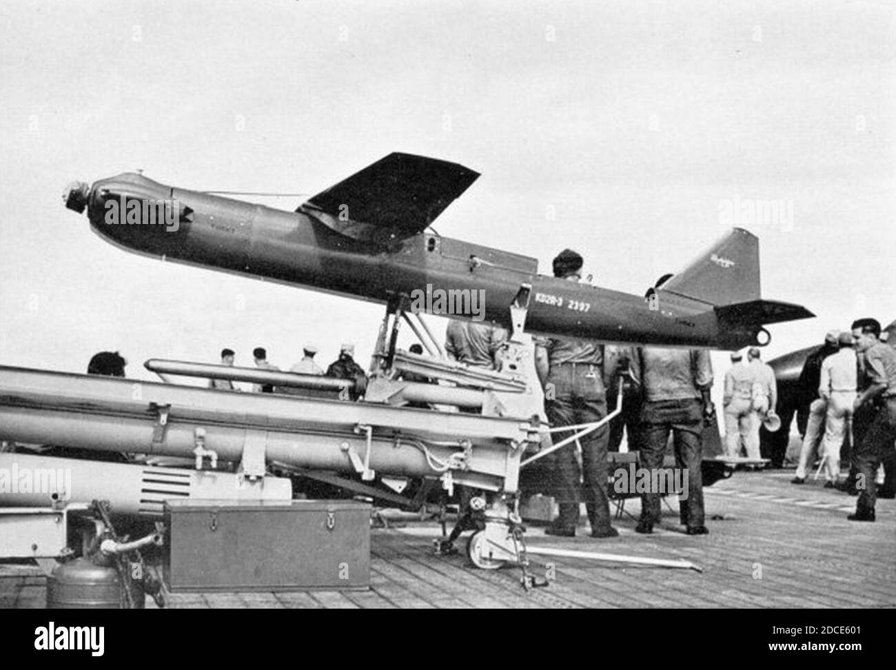 KD2R-3 Quail target drone on USS Essex (CVA-9) c1954 Stock Photo - Alamy