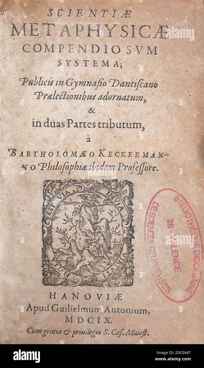 Keckermann Scientiae Metaphysicae compendiosum 1609 Stock Photo - Alamy