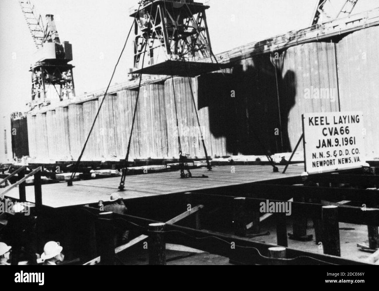 Keel laying of USS America (CVA-66) 1961 Stock Photo - Alamy