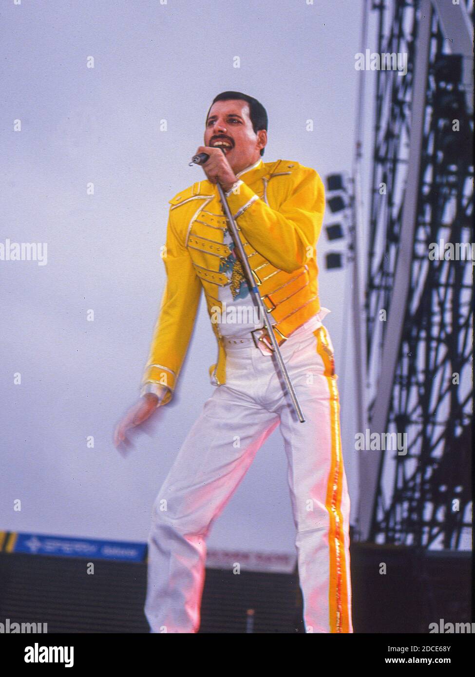 The British rock band Queen in concert at the Råsunda Football Stadium ...