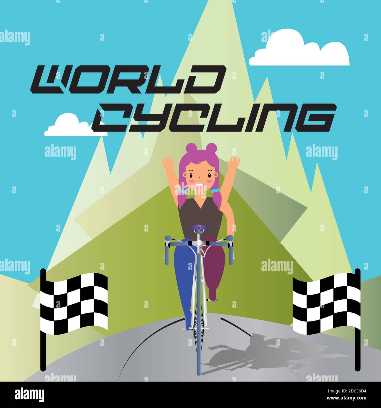 Woman riding bicycle cartoon Stock Vector Images - Alamy